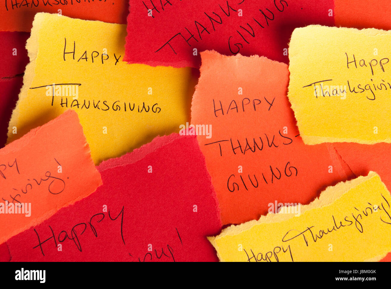 Many Colorful Notices with the Words Happy Thanksgiving on it Stock ...