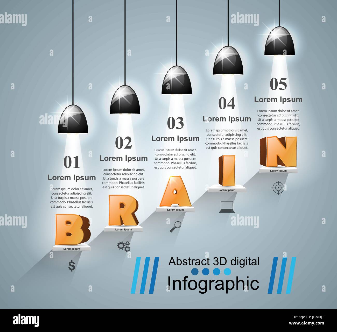 Brain 3d business infographics Stock Vector Image & Art - Alamy