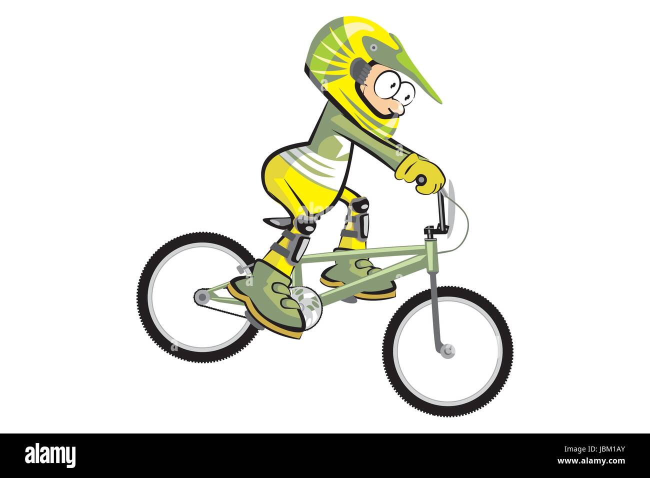 BMX rider isolated over white. Conceptual extreme vector illustration ...