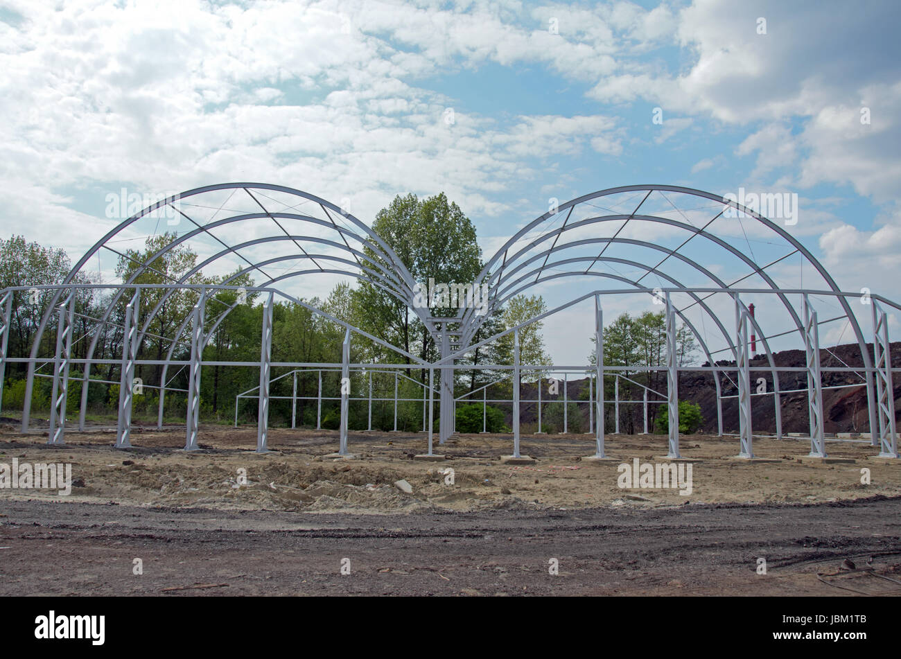 Photo of construction site of modern warehouse Stock Photo - Alamy