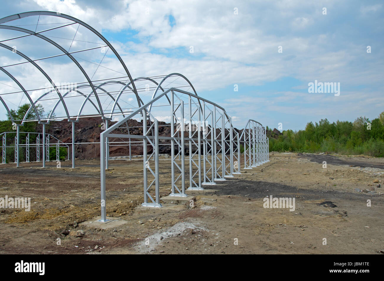 Photo of construction site of modern warehouse Stock Photo - Alamy