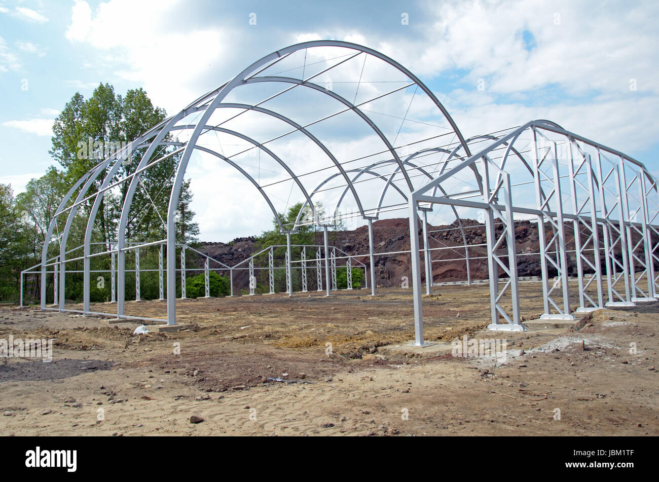 Photo of construction site of modern warehouse Stock Photo - Alamy