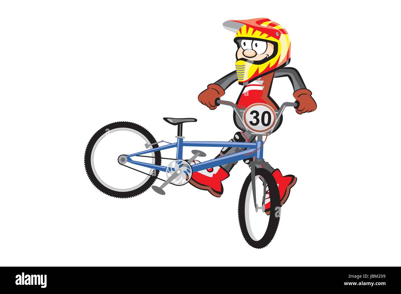 BMX rider isolated over white. Conceptual extreme vector illustration ...
