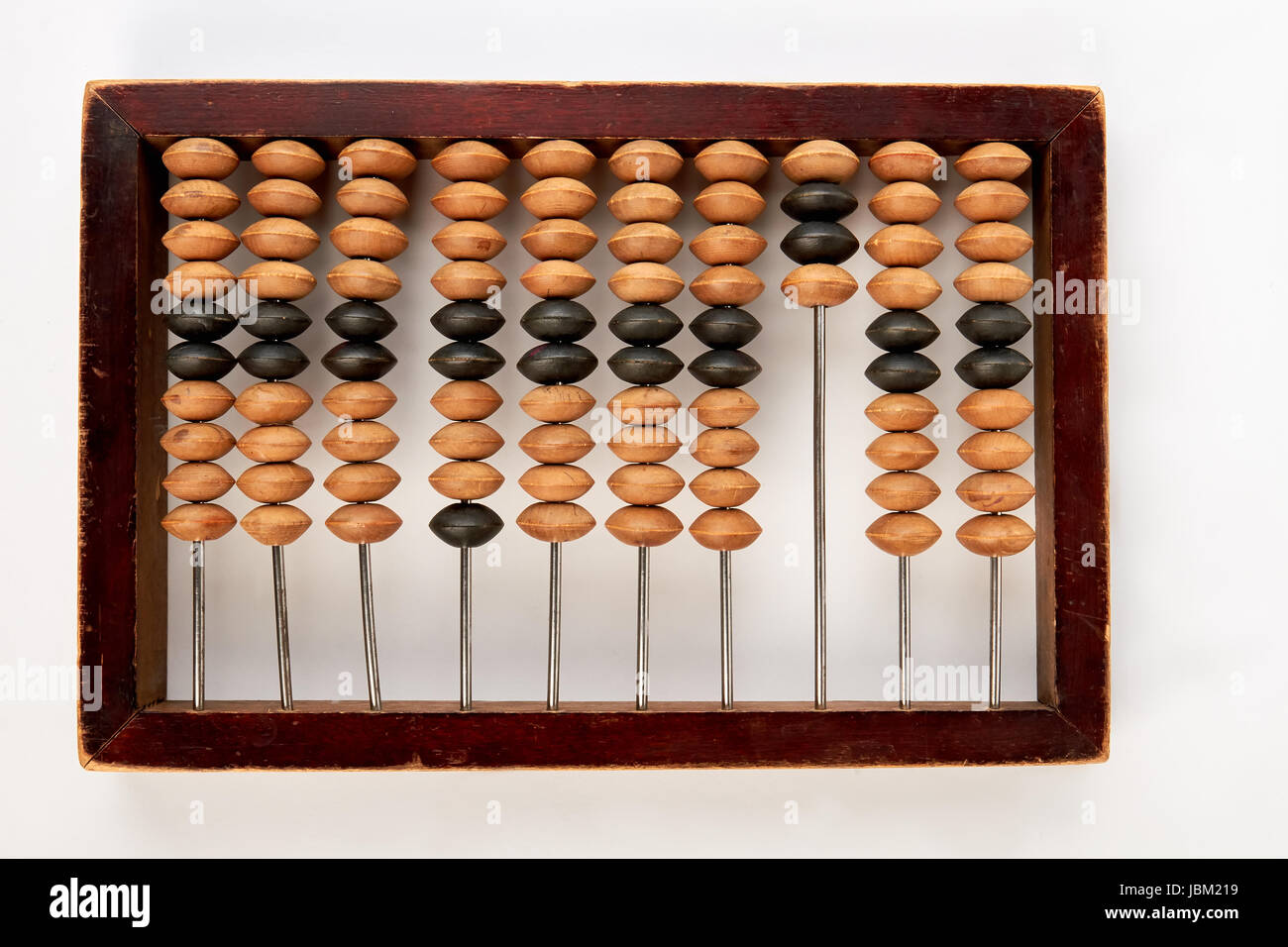 Old wooden abacus, white background Stock Photo - Alamy