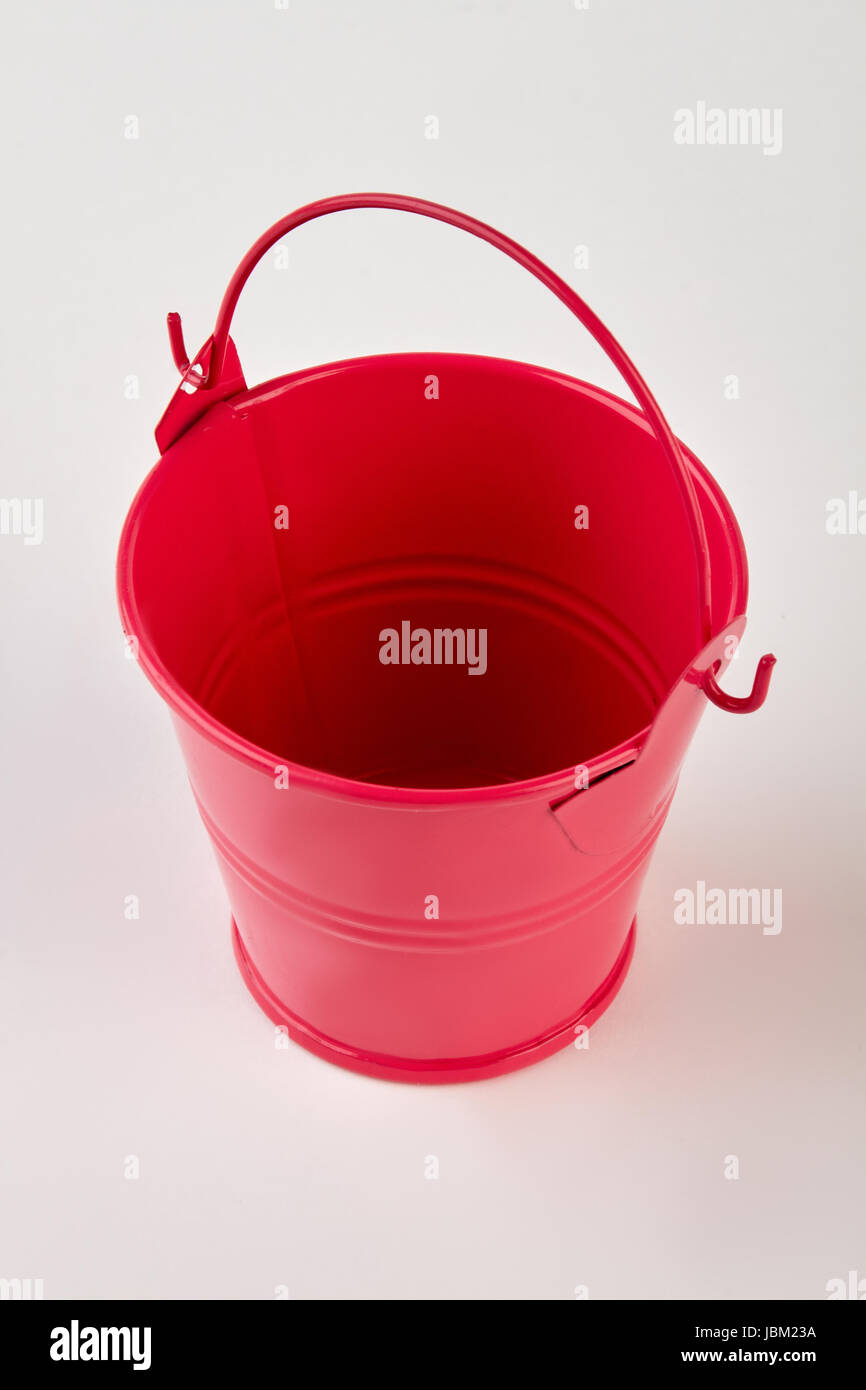 Single empty metal bucket isolated Stock Photo - Alamy