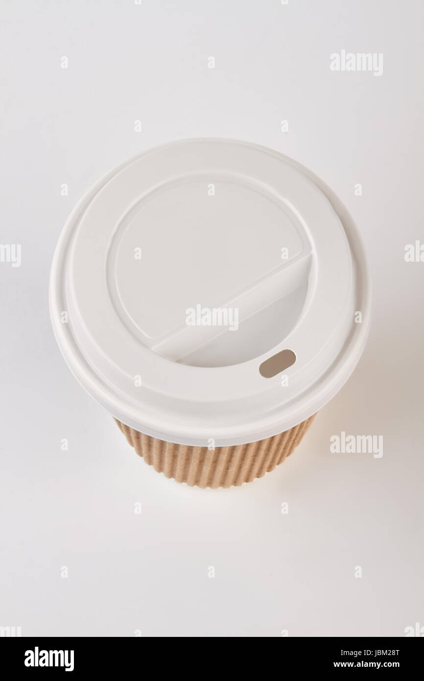 Disposable coffee cup, top view Stock Photo - Alamy