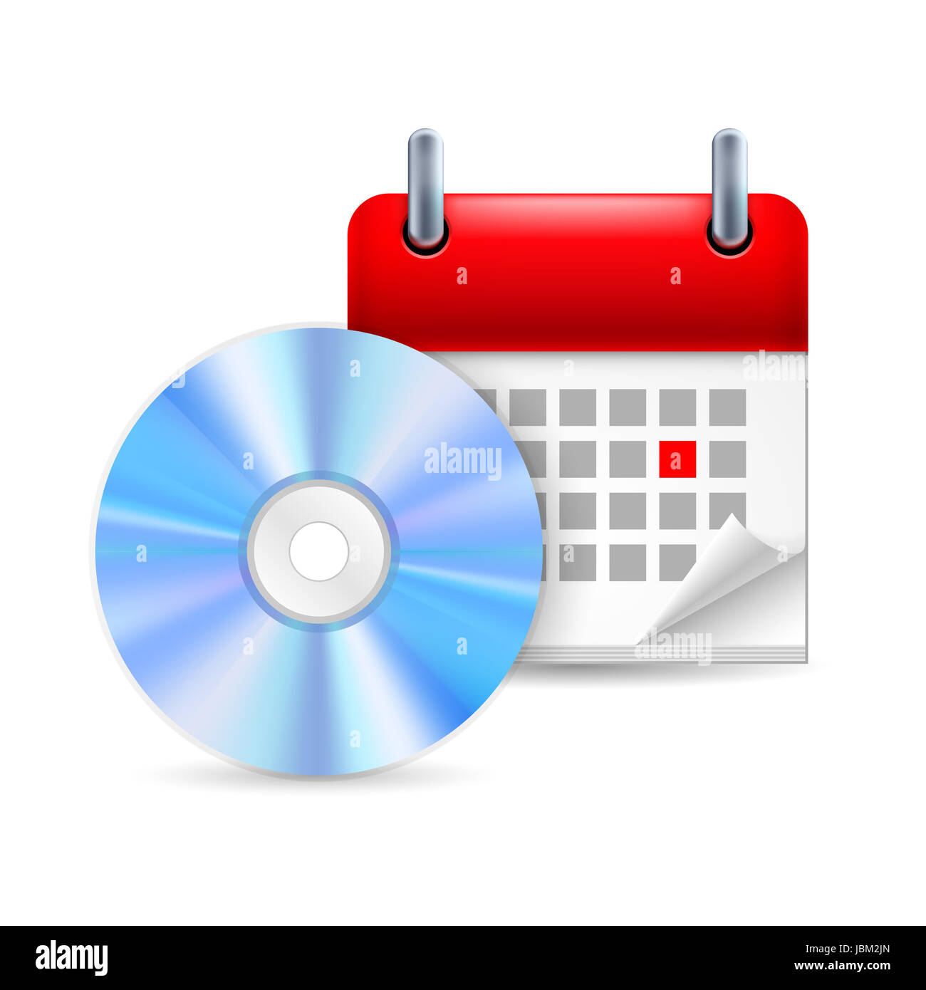 CD and calendar with marked day. Party or music event Stock Photo - Alamy