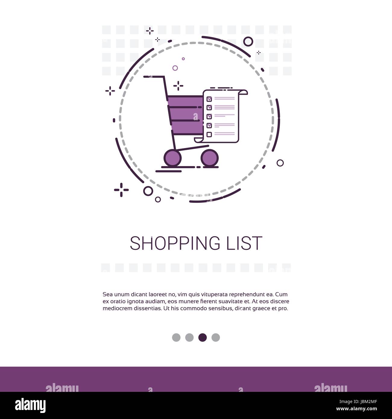 Cart Online Shopping List Web Banner With Copy Space Stock Vector Image ...