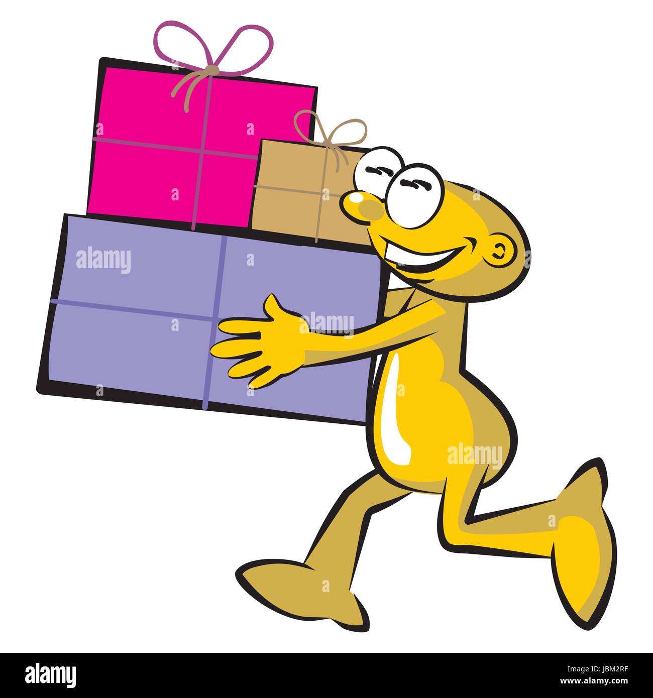 Cartoon carrying a box, illustration isolated on white background Stock ...