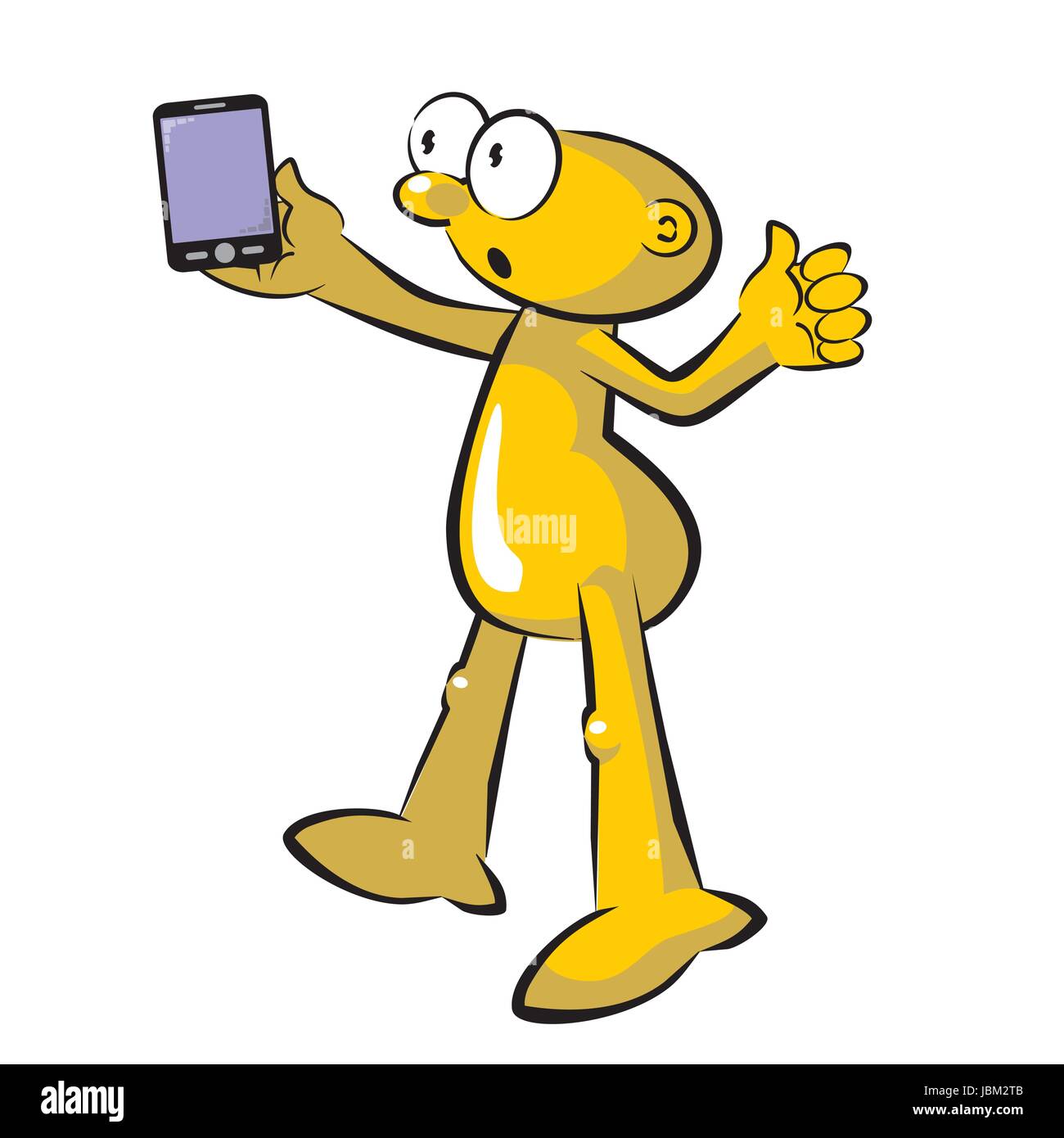 Funny cartoon. Man taking a selfie - storyboard Stock Vector Image ...