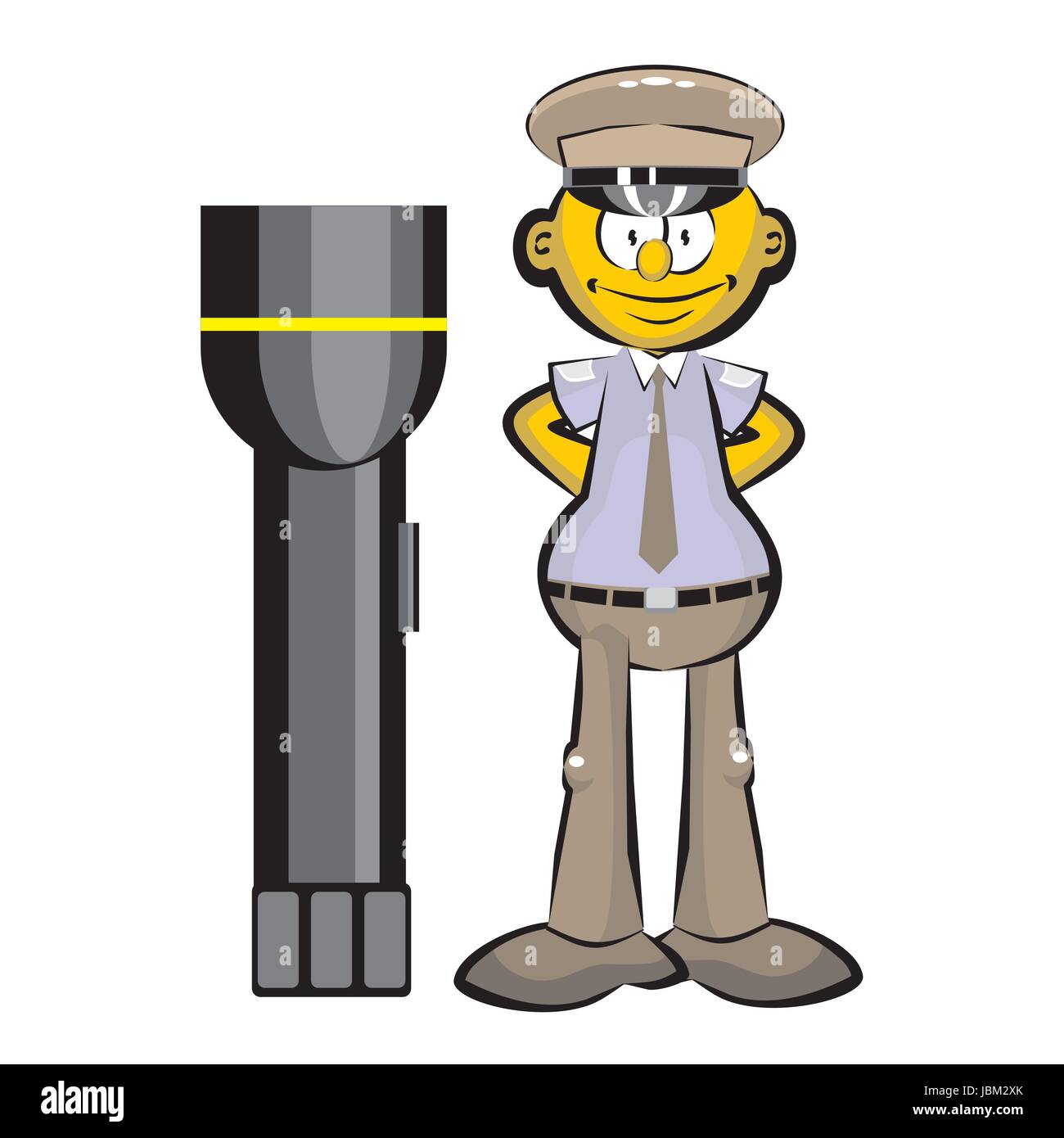 Security Guard and Lantern. Safety Conceptual illustration Stock Vector ...