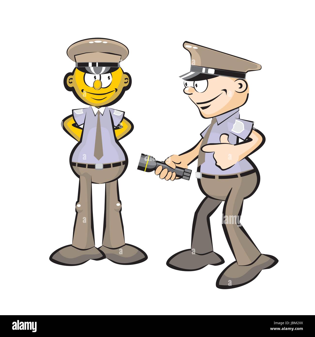 Two Guards custodying isolated on white background. Safety Conceptual ...