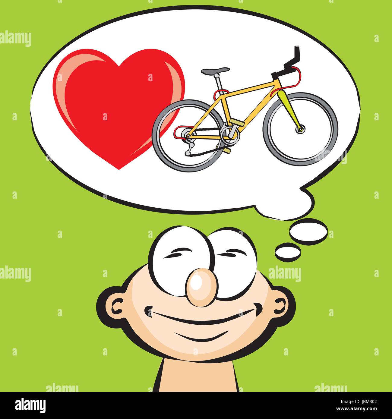 I love to ride a bike - emoticon, emoji. Conceptual vector illustration ...