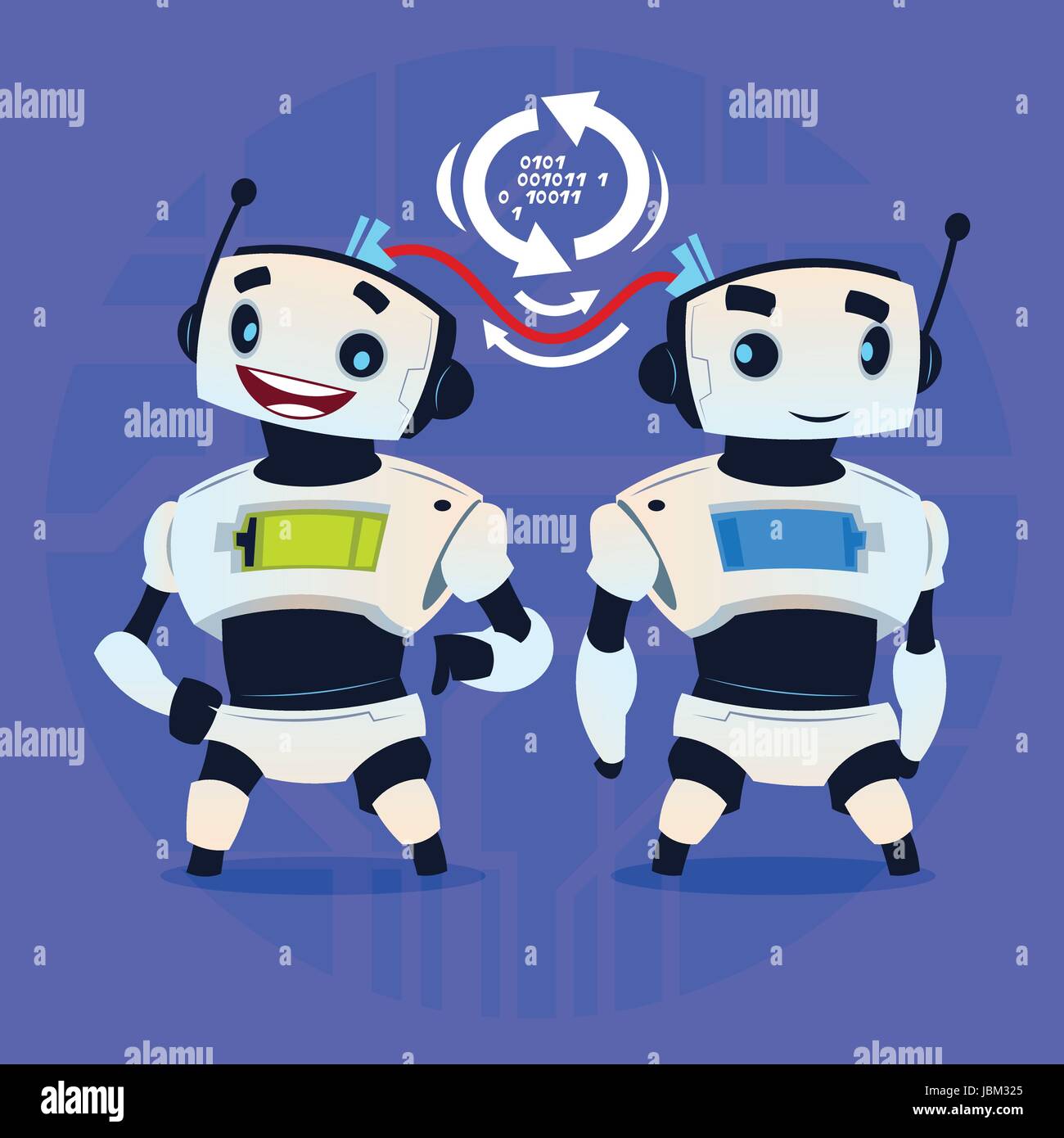 Cute Robot Update Happy Smiling Modern Artificial Intelligence ...