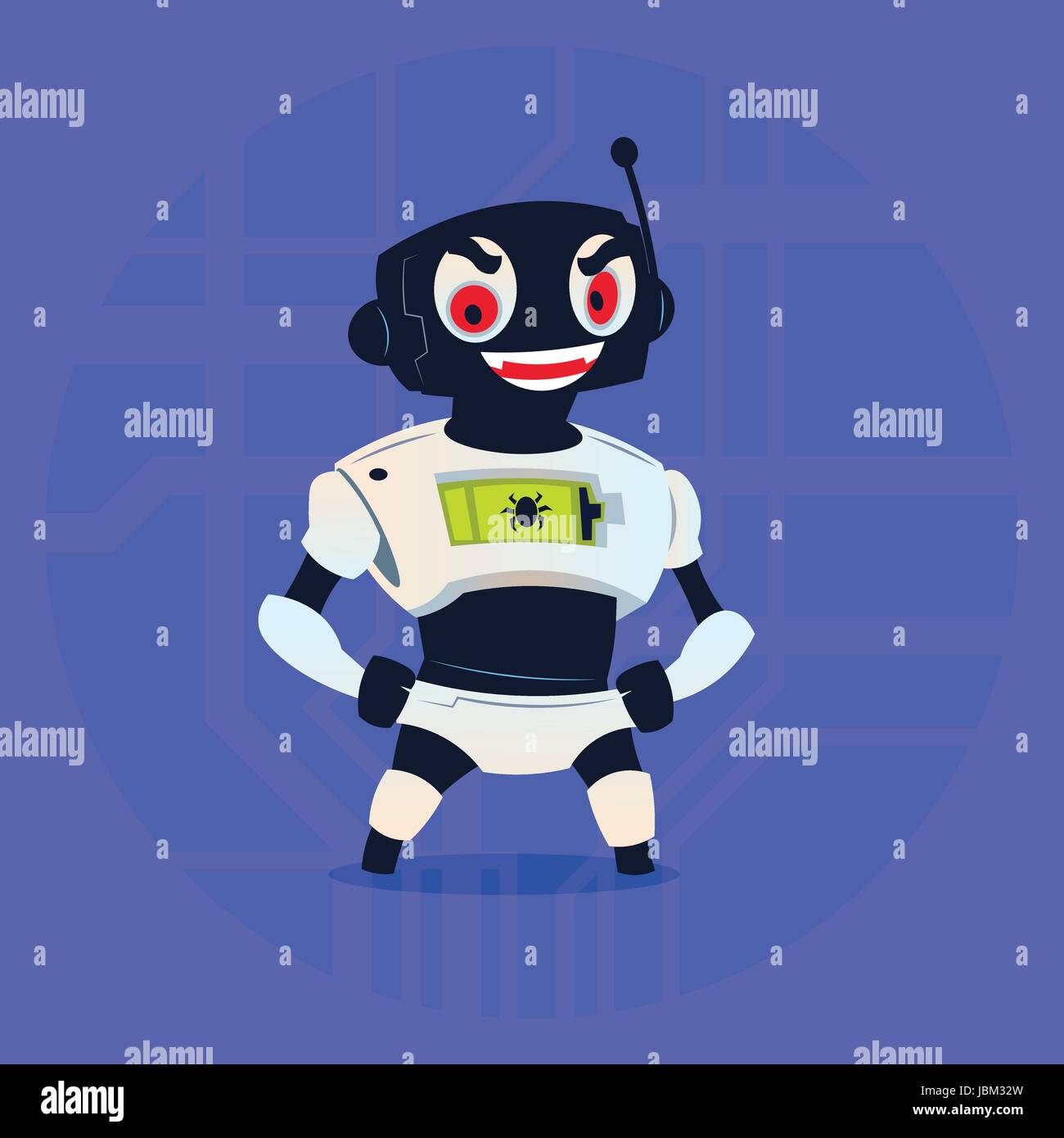 Cute Robot Wear Ninja Mask Modern Artificial Intelligence Technology ...