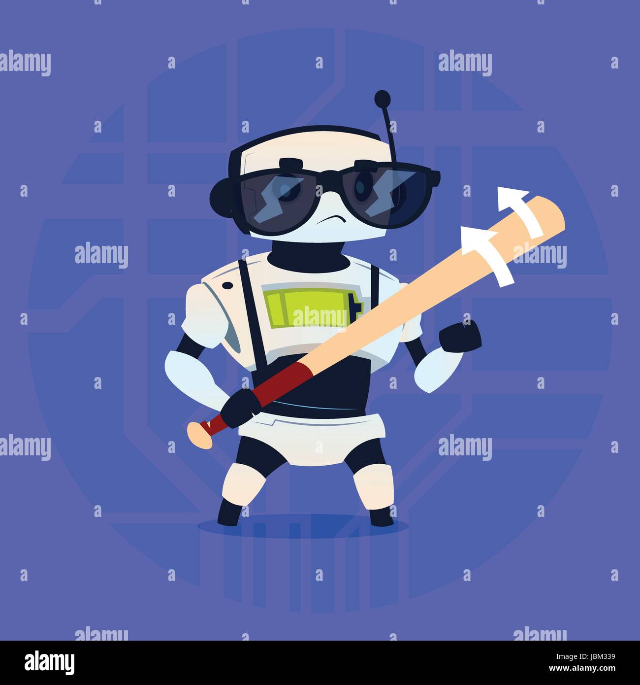 Cute Robot Playing Baseball Modern Artificial Intelligence Technology ...