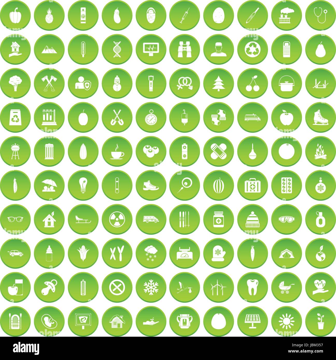 100 child health icons set green circle Stock Vector Image & Art - Alamy