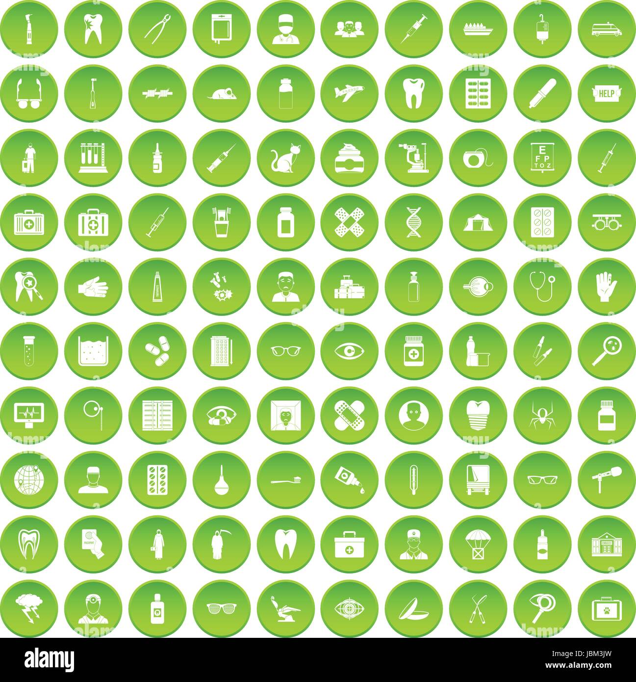 100 doctor icons set green circle Stock Vector Image & Art - Alamy