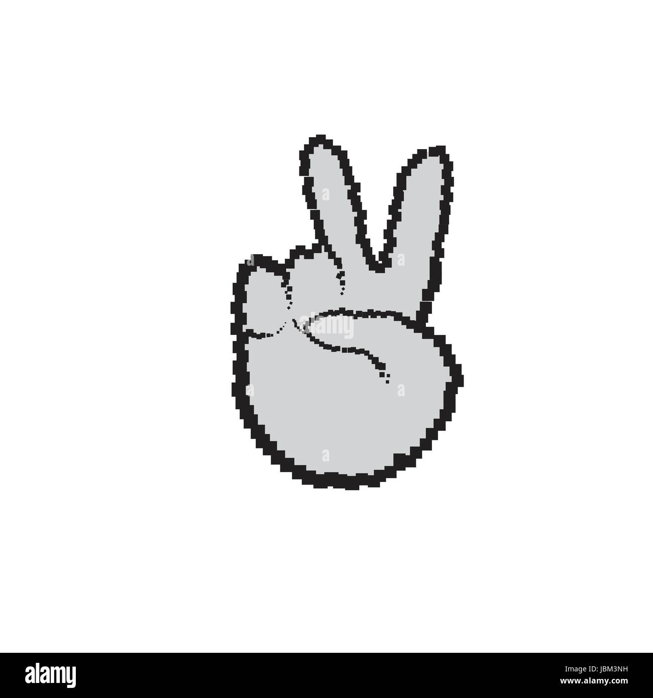 Victory Sign Peace Hand Gesture People Emotion Icon Stock Vector Image ...