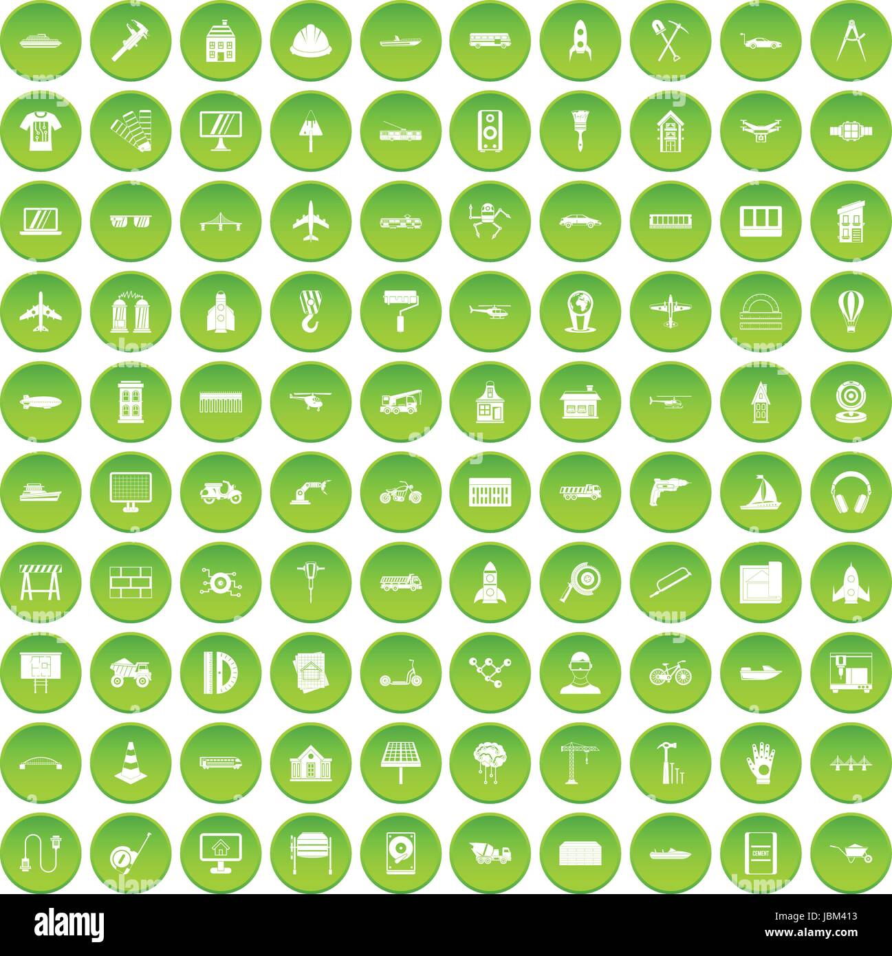 100 engineering icons set green circle Stock Vector Image & Art - Alamy