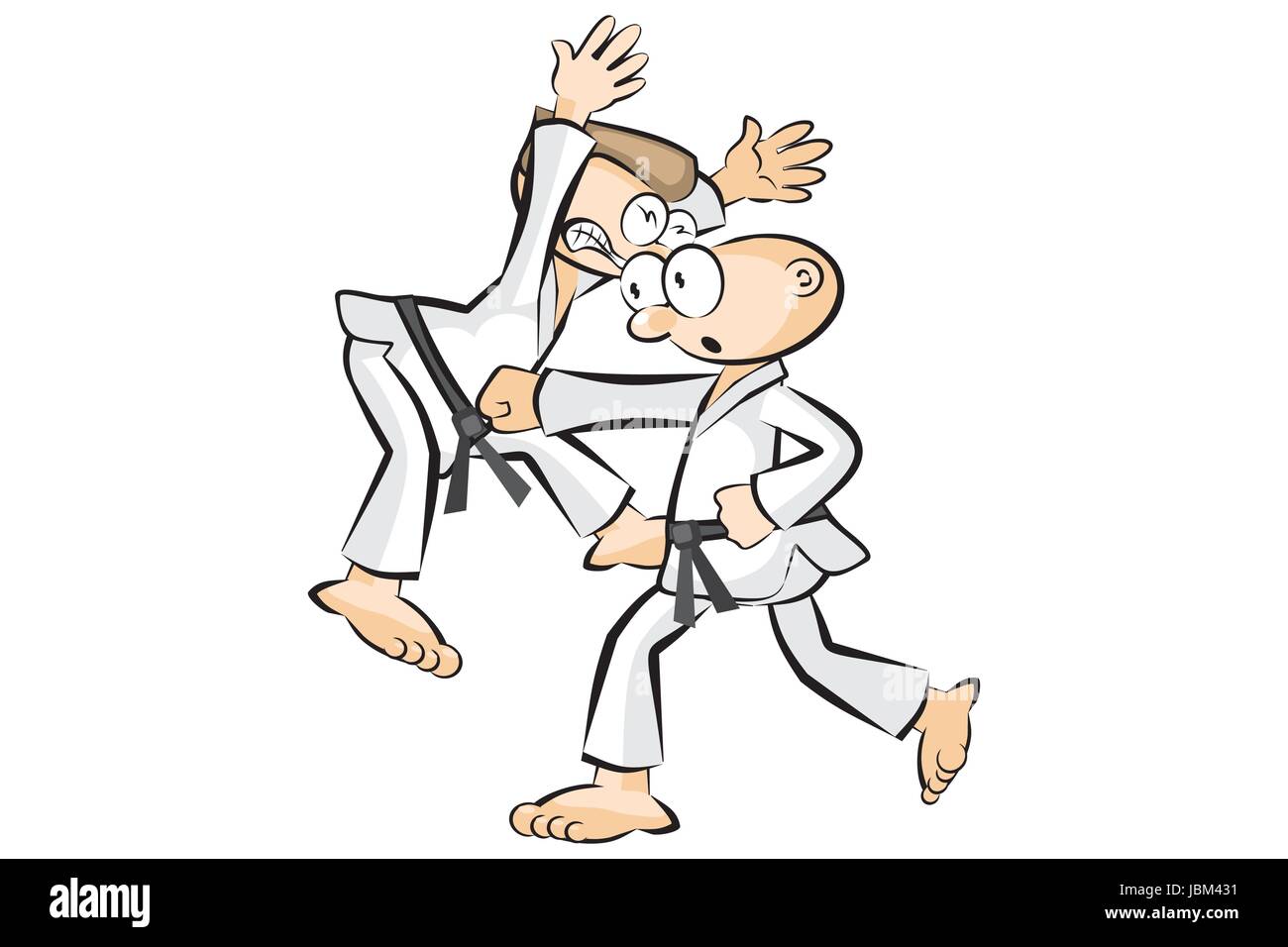 Two men in Show karate fight isolated on white. Conceptual vector ...