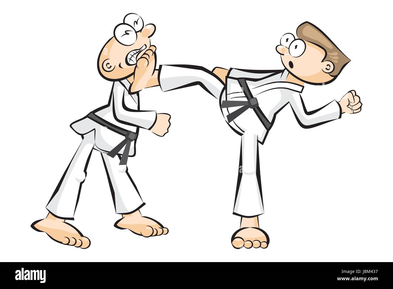 Two men in Show karate fight isolated on white. Conceptual vector ...