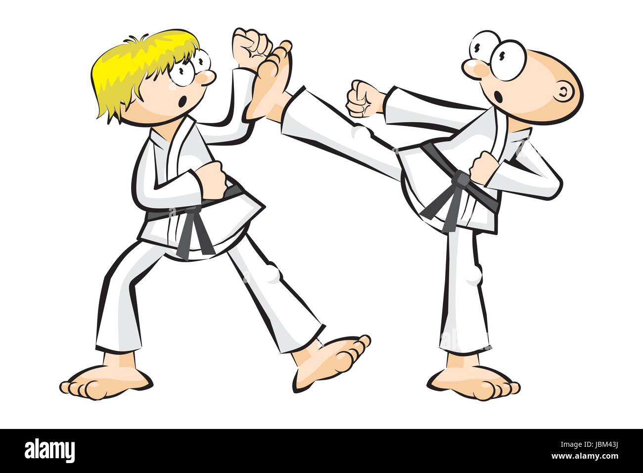 Two men in Show karate fight isolated on white. Conceptual vector ...