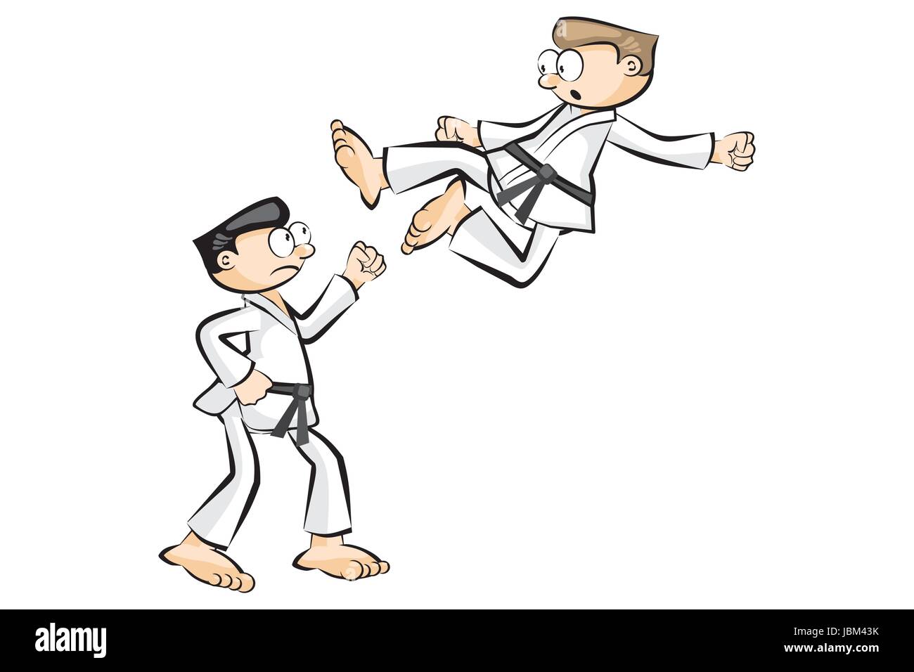 Two men in Show karate fight isolated on white. Conceptual vector ...