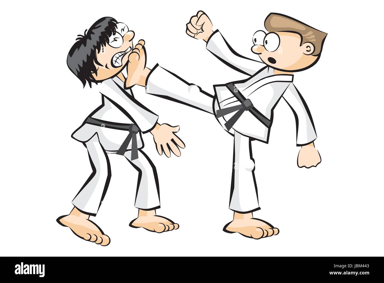 Two men in Show karate fight isolated on white. Conceptual vector ...