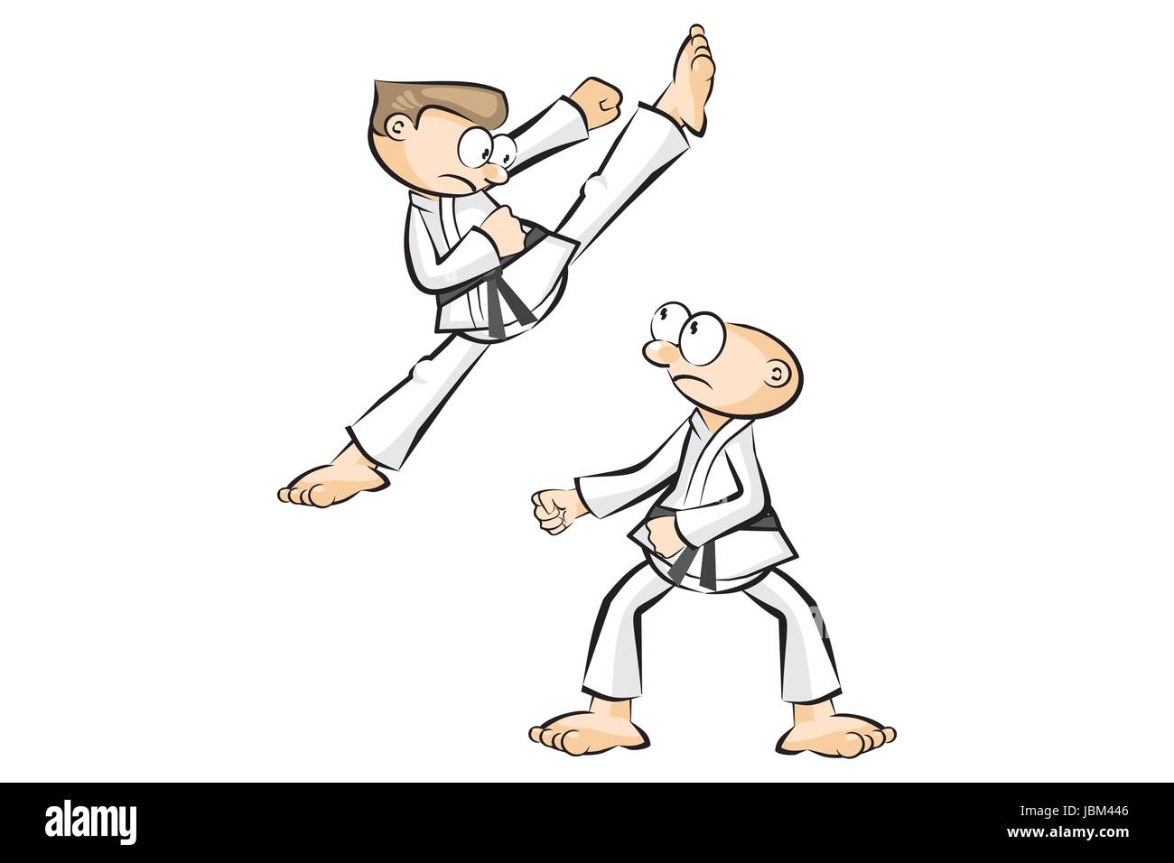Two men in Show karate fight isolated on white. Conceptual vector ...