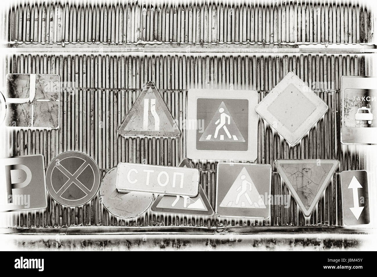 Photo old road signs Stock Photo - Alamy