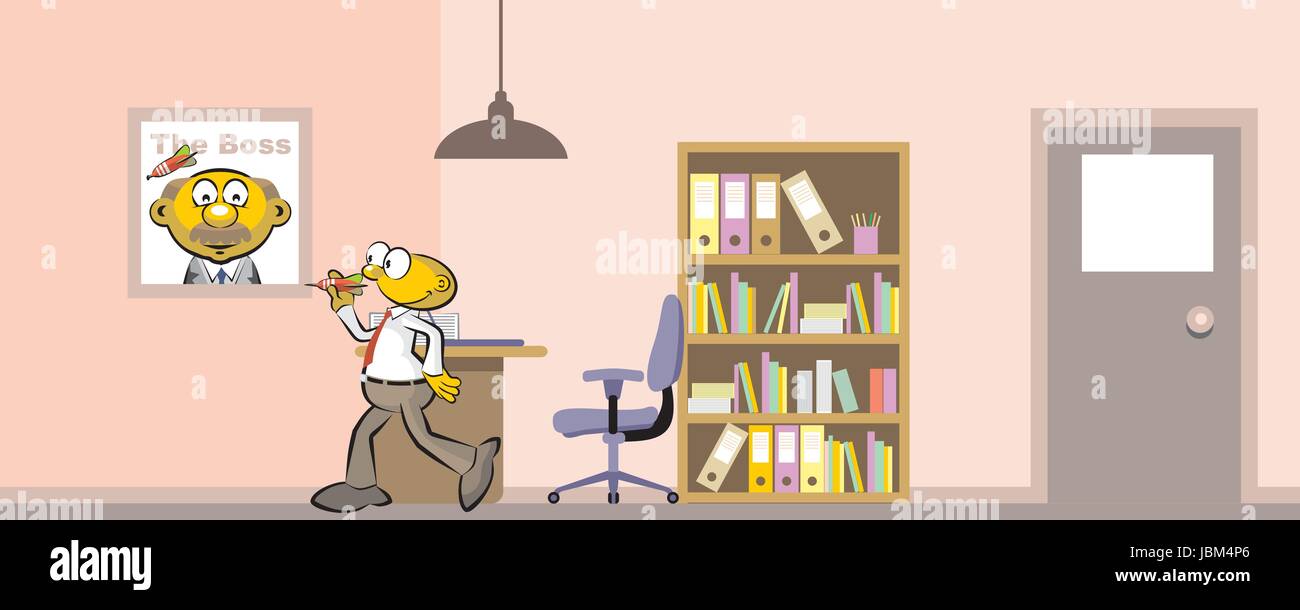 Working in the office without the boss. Conceptual illustration about ...