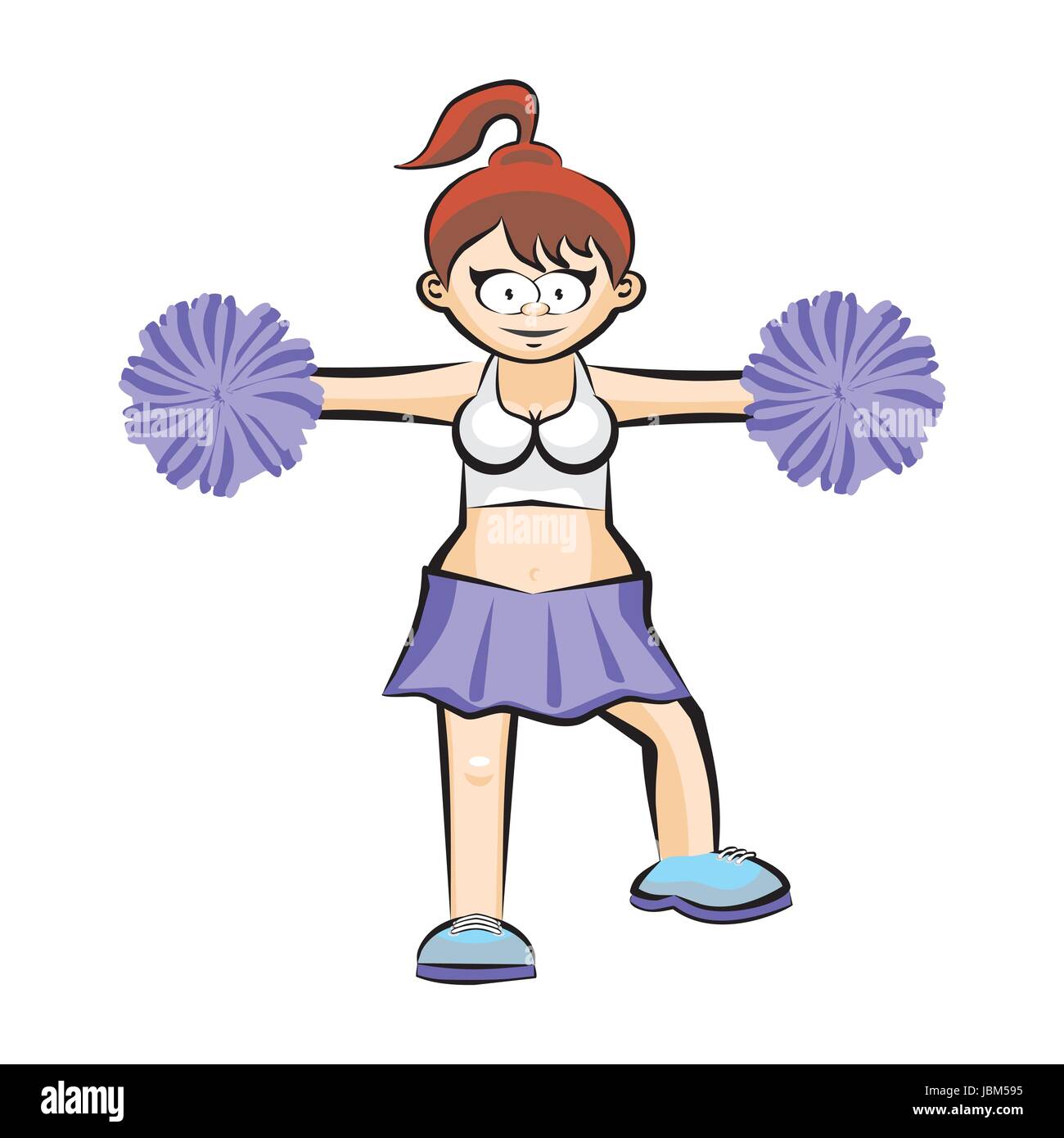 Funny Cheerleader cartoon. Conceptual illustration. Sports spirit of ...