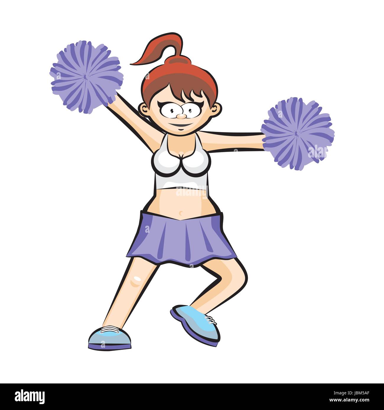 Funny Cheerleader cartoon. Conceptual illustration. Sports spirit of ...