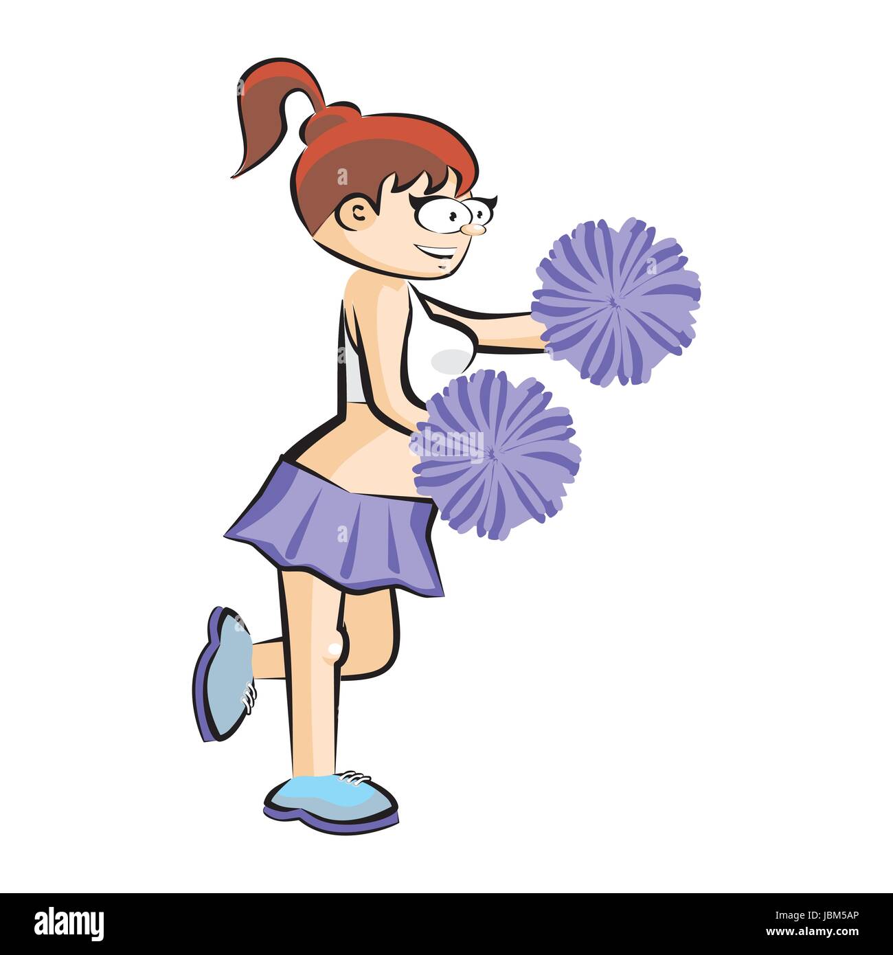 Funny Cheerleader cartoon. Conceptual illustration. Sports spirit of ...