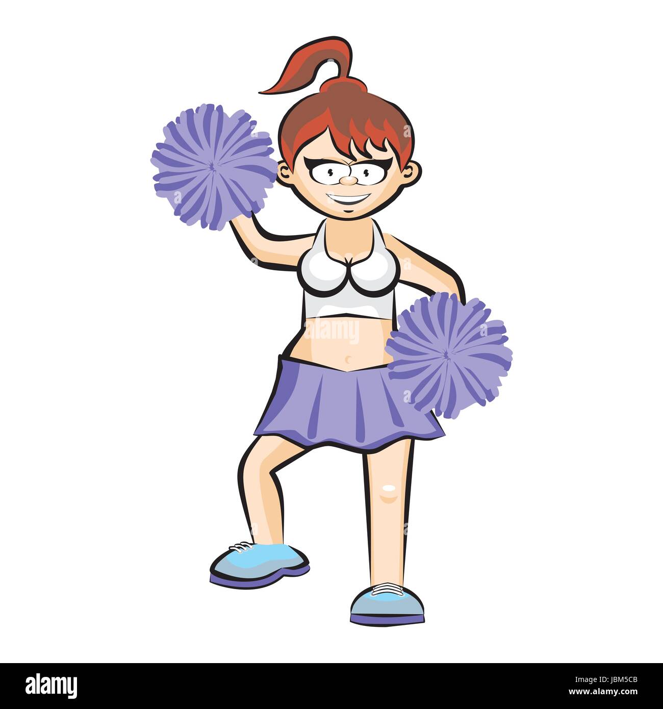 Funny Cheerleader cartoon. Conceptual illustration. Sports spirit of ...