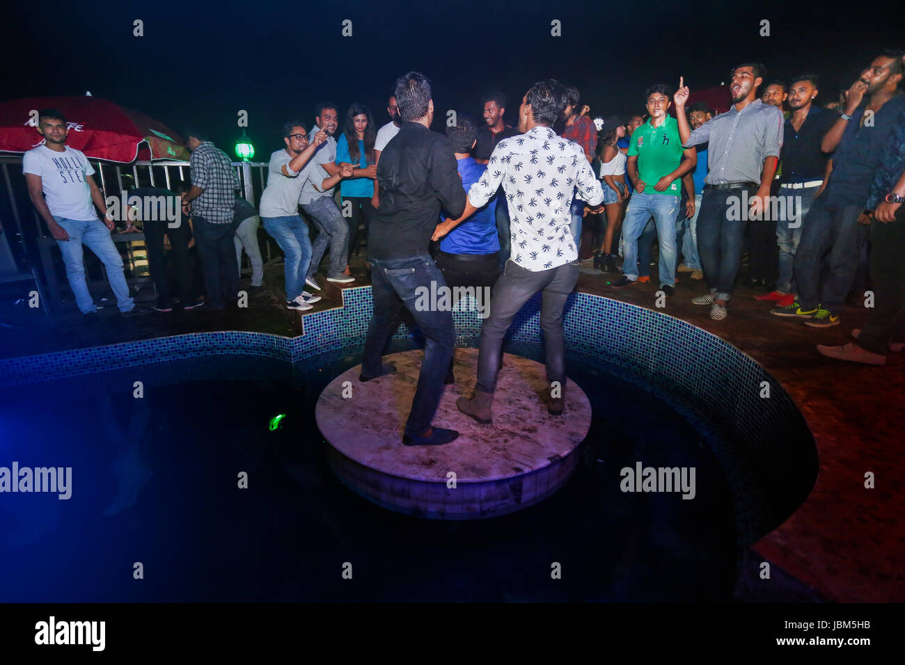 People dancing and enjoying DJ Party at Picasso Restaurant in Dhaka ...