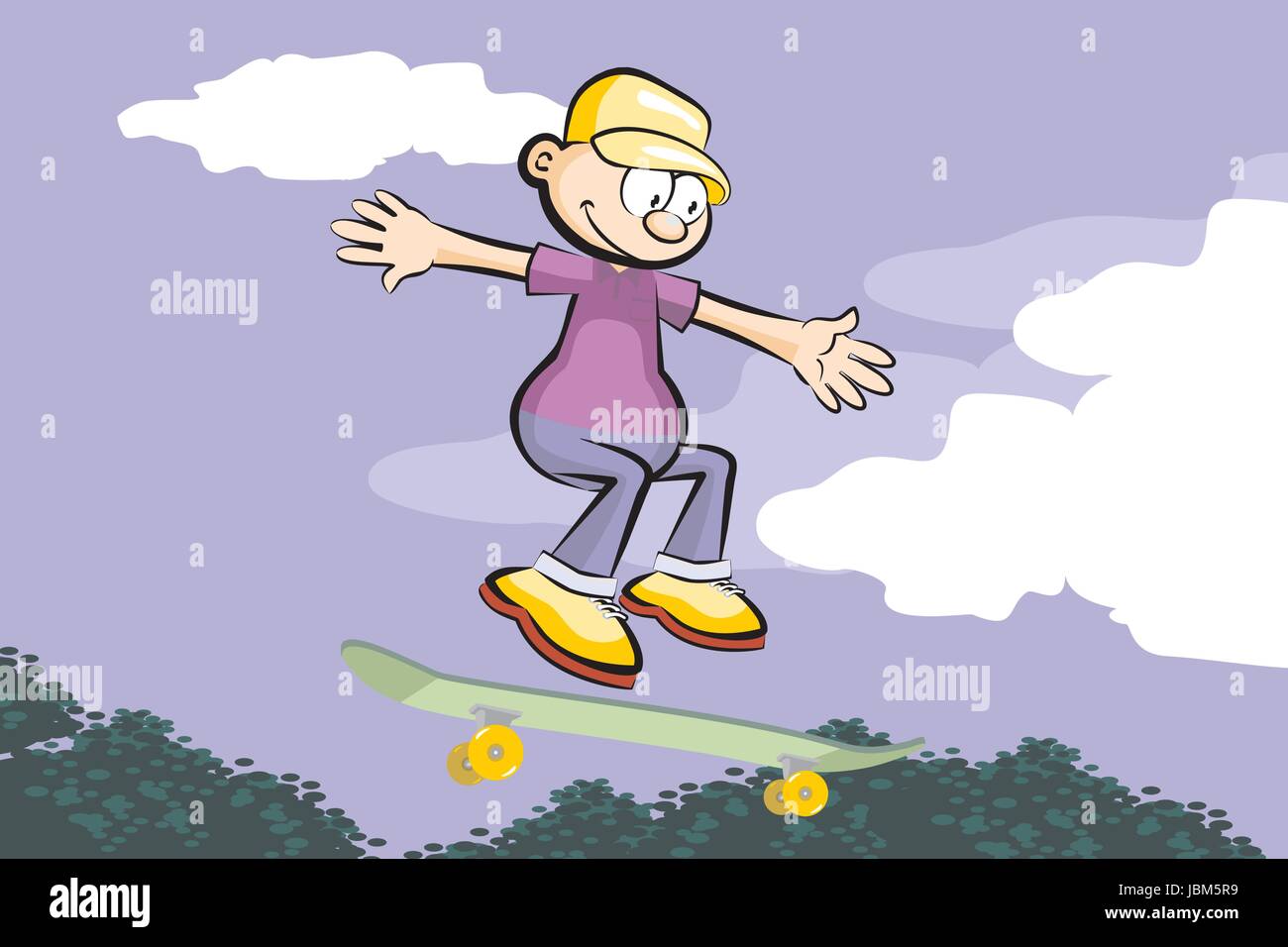Skateboarder doing a jumping. Conceptual vector illustration Stock ...
