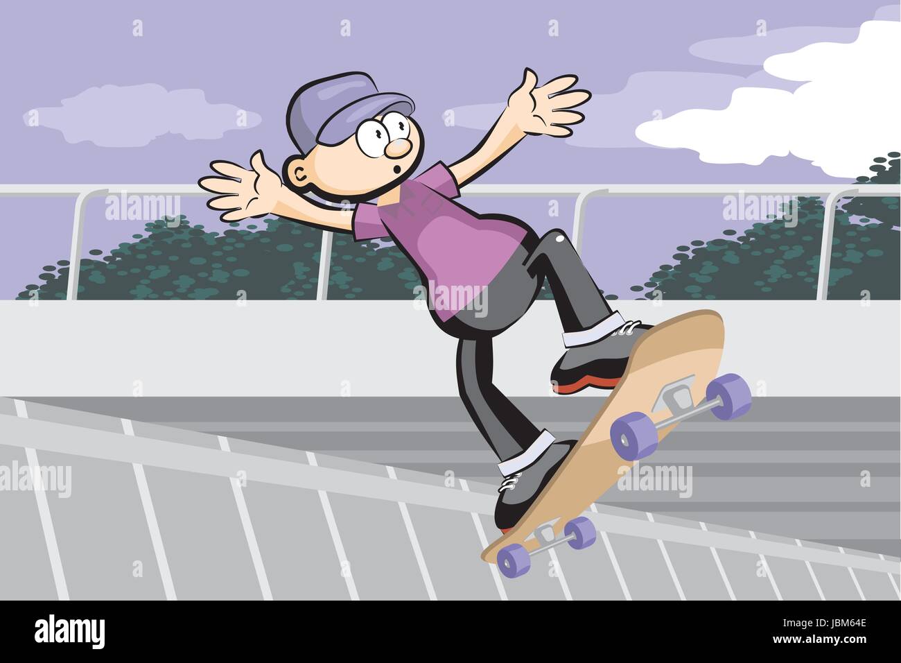 Teen Boy enjoying his skateboard. Conceptual vector illustration Stock ...