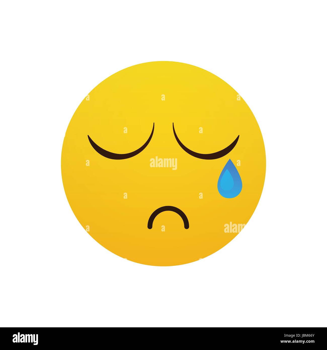Yellow Cartoon Face Cry Tears People Emotion Icon Stock Vector Image ...