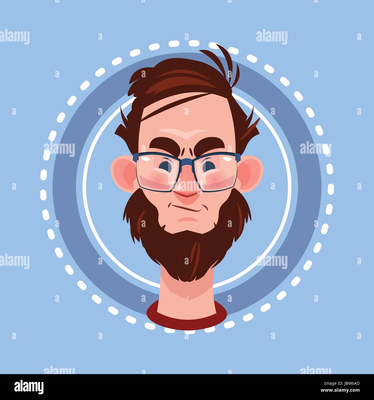 Profile Icon Male Emotion Avatar, Man Cartoon Portrait Sad Face Stock ...