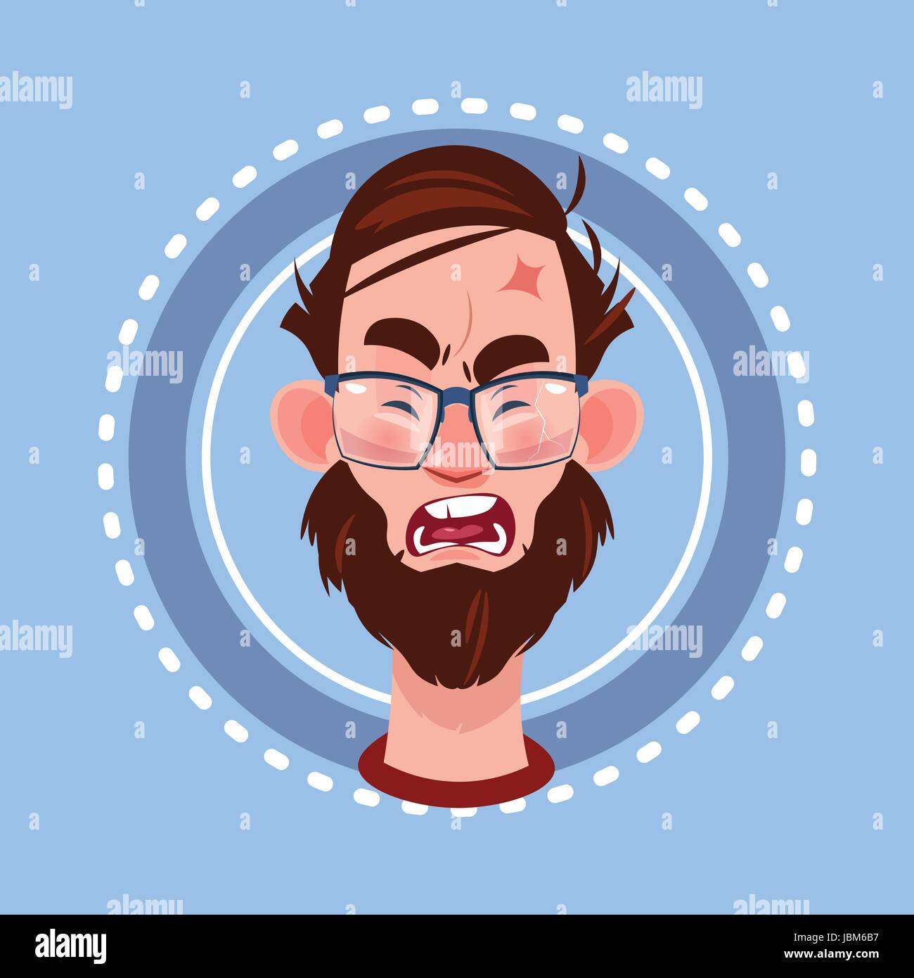 Profile Icon Male Emotion Avatar, Man Cartoon Portrait Sad Face Stock ...