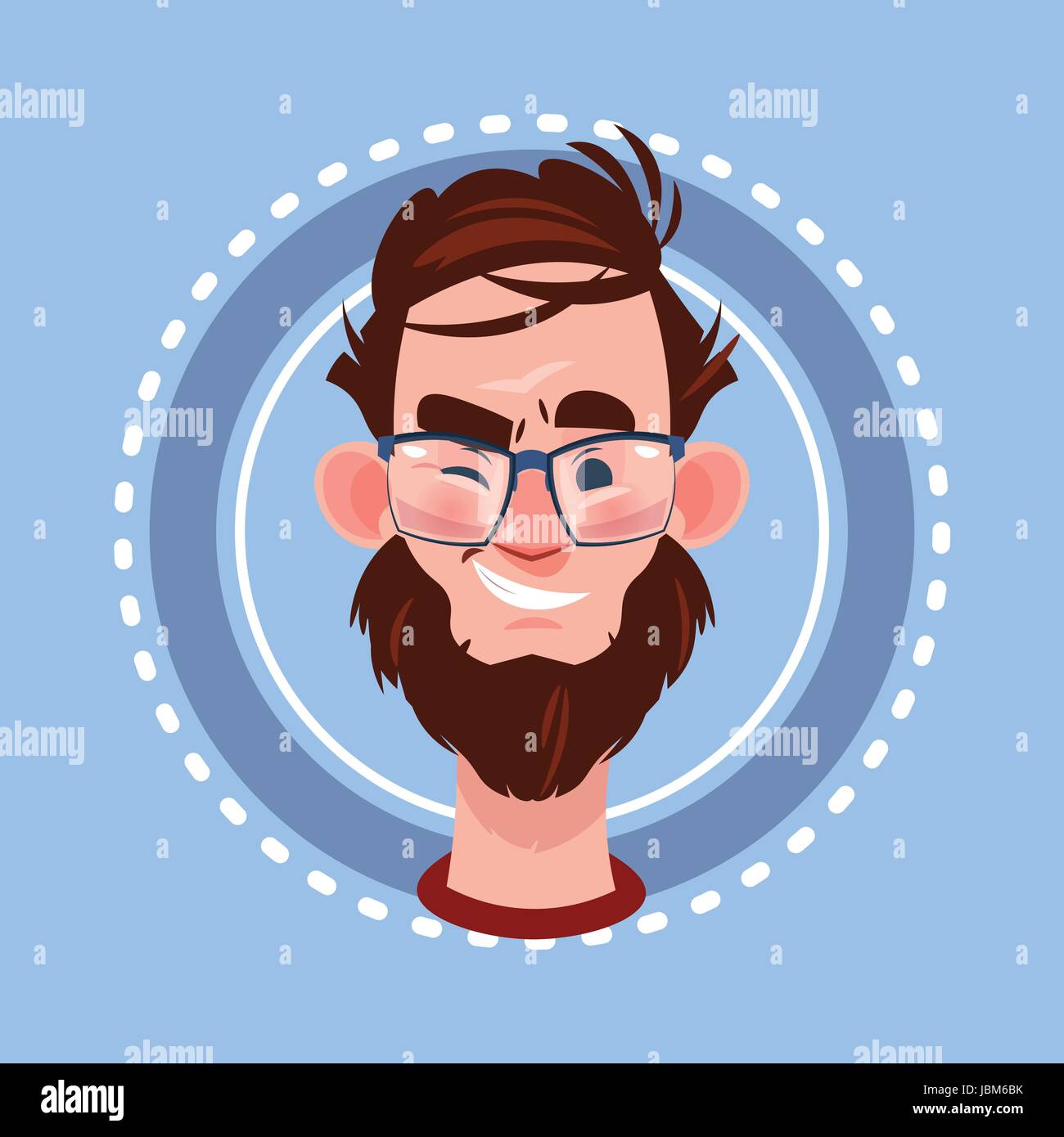 Profile Icon Male Emotion Avatar, Man Cartoon Portrait Happy Smiling ...