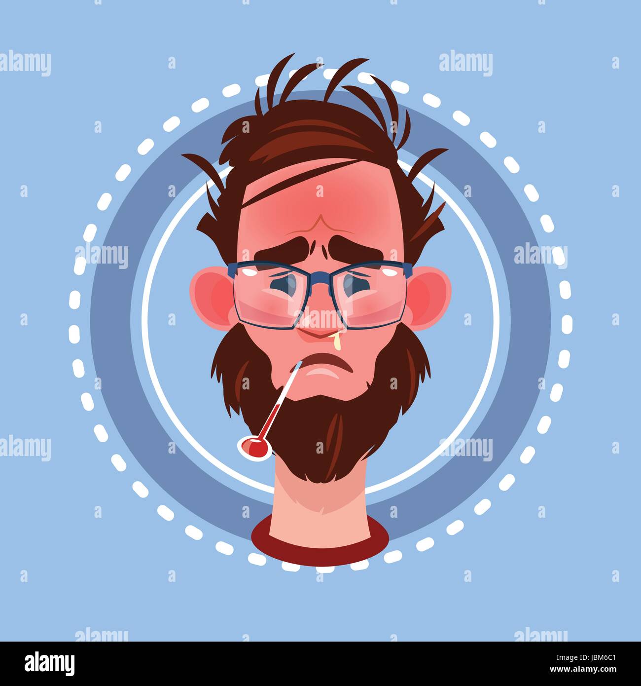 Profile Icon Male Emotion Avatar, Man Cartoon Portrait Feeking Sick ...