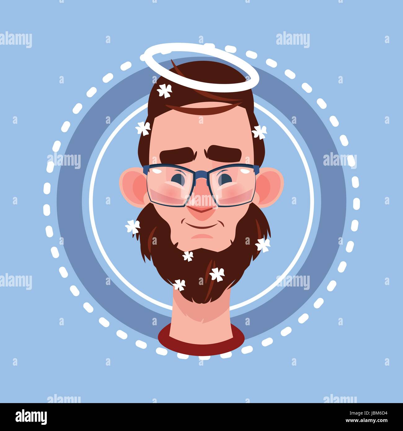 Profile Icon Male Emotion Avatar Positive Angel, Man Cartoon Portrait ...