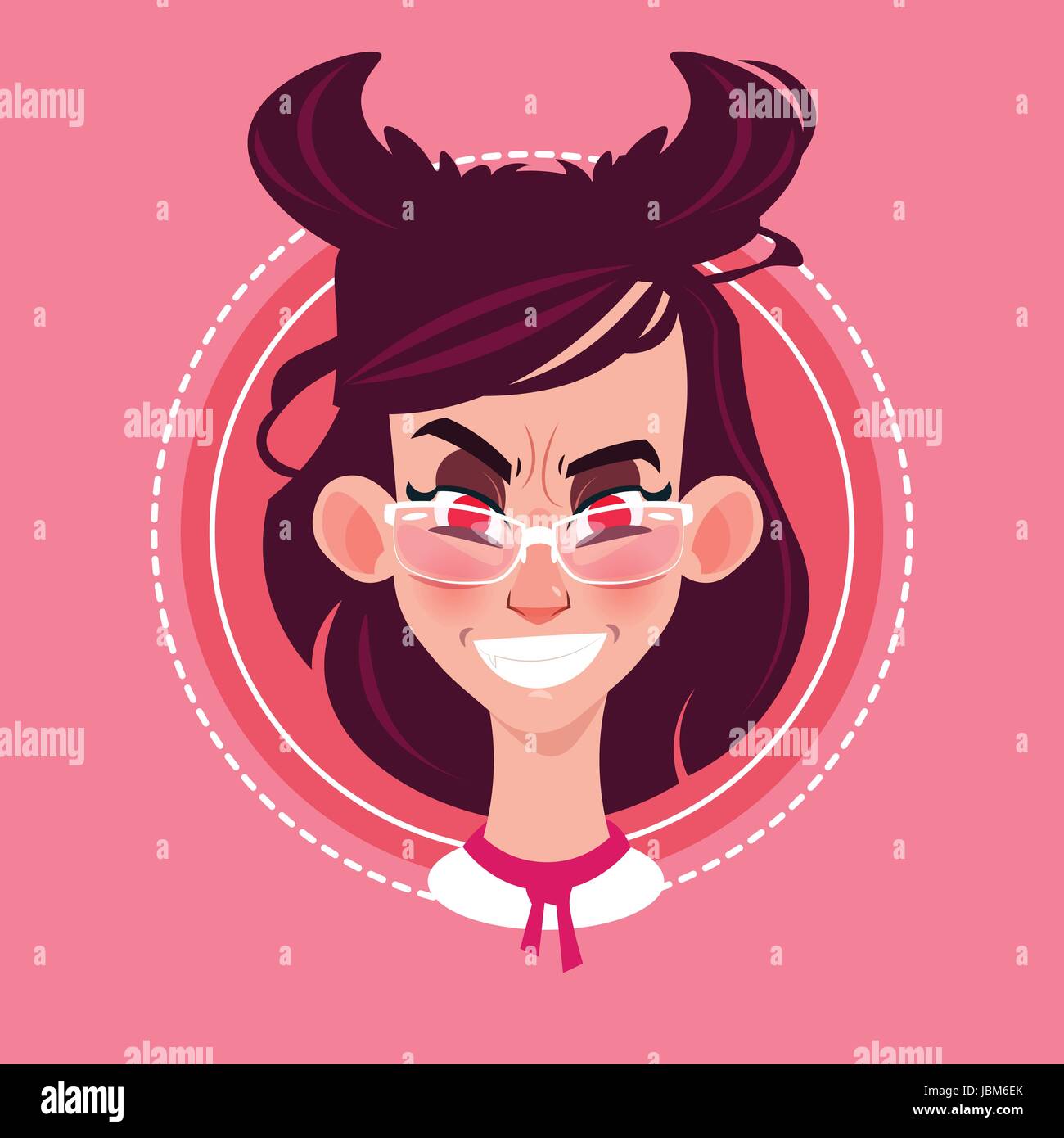 Profile Icon Female Emotion Avatar, Woman Cartoon Portrait Angry Face ...