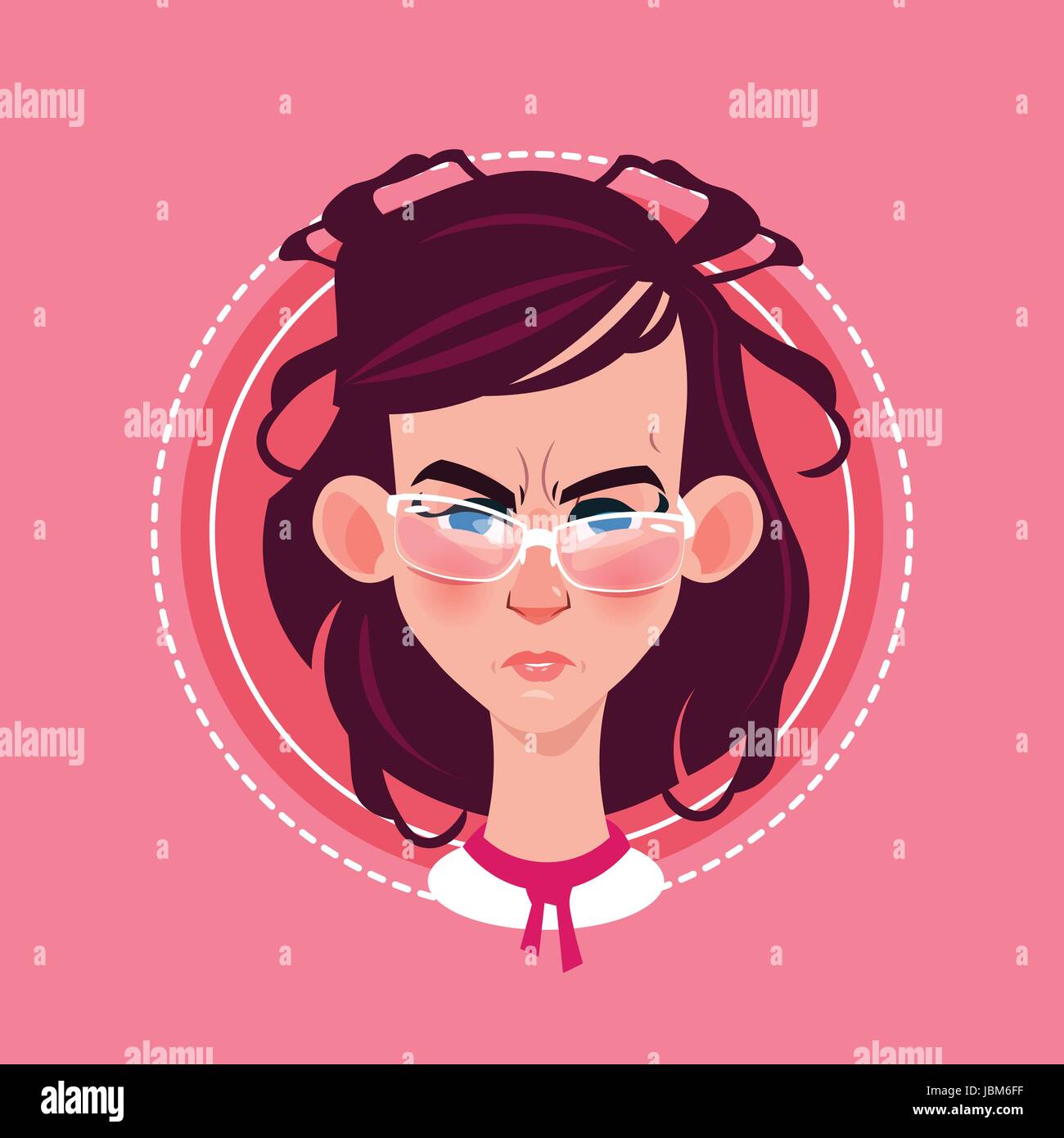 Profile Icon Female Emotion Avatar, Woman Cartoon Portrait Sad Face ...