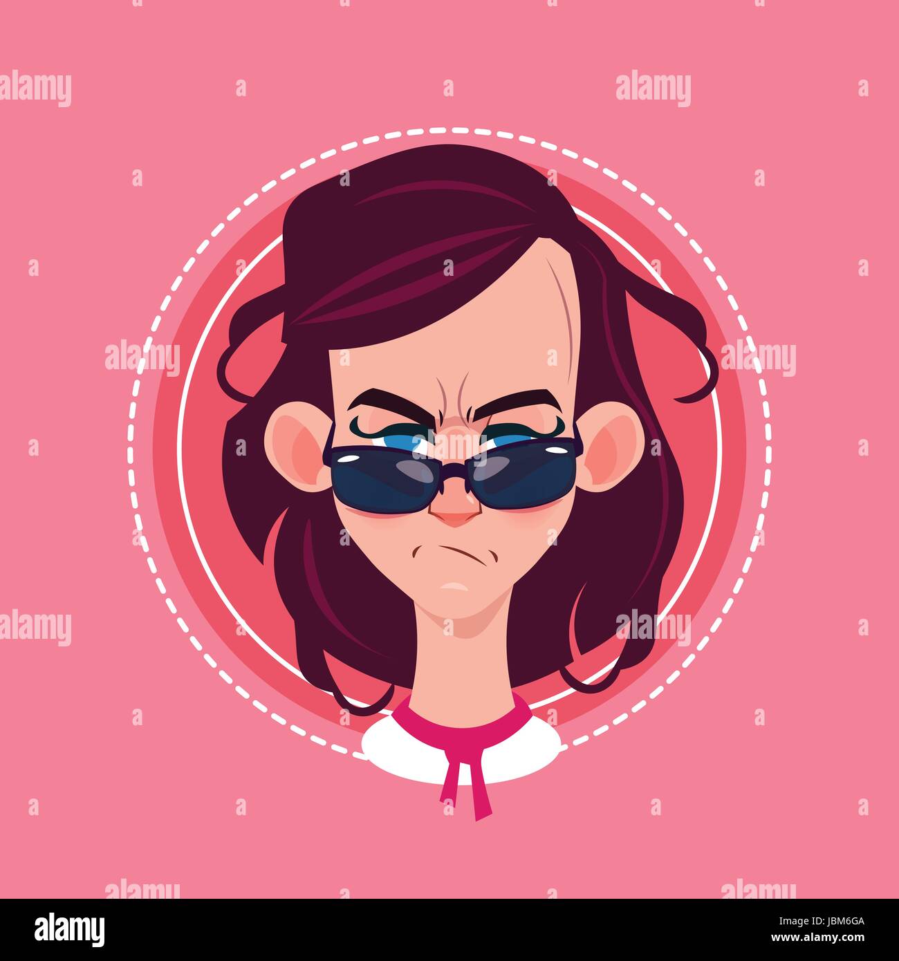 Profile Icon Female Emotion Avatar, Woman Cartoon Portrait Sad Face ...