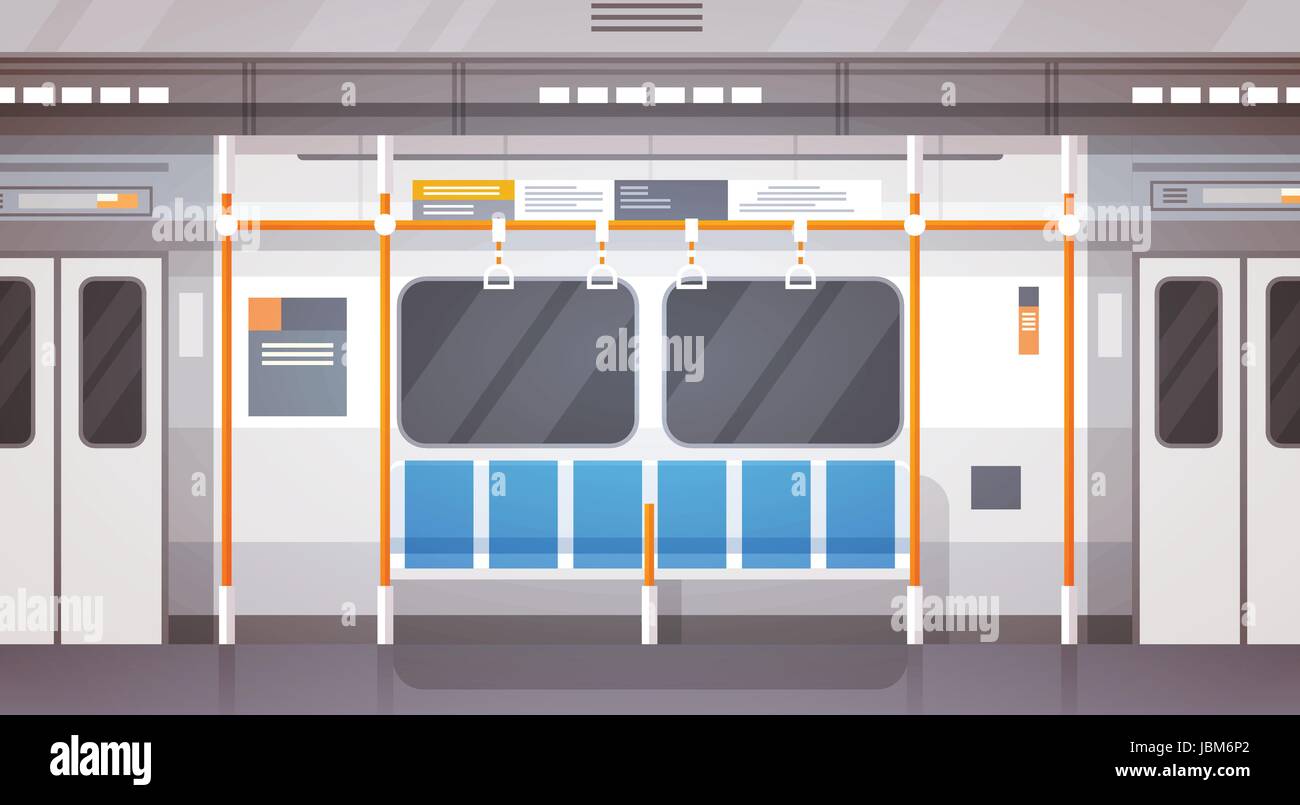 Empty Subway Car Interior Modern City Public Transport, Underground ...