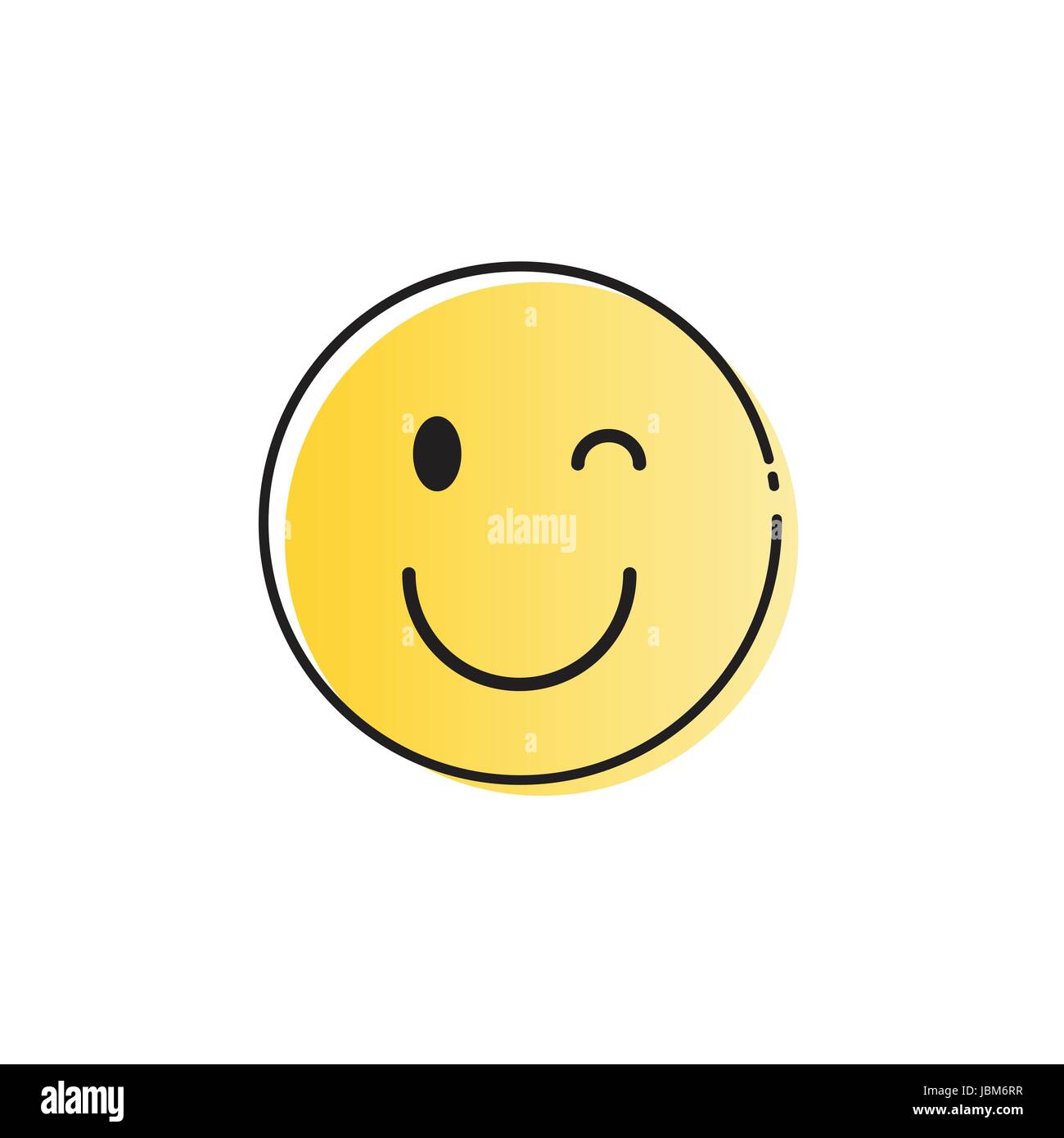 Yellow Smiling Cartoon Face Positive People Emotion Icon Stock Vector